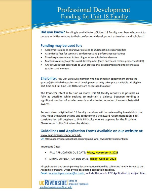 Professional Development Fund | Academic Personnel Office